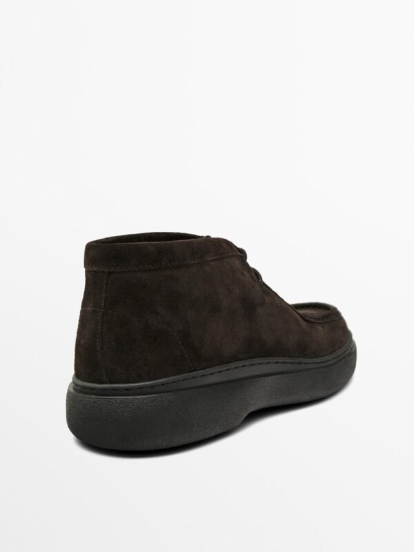 Moc Toe Split Suede Ankle Boots DARK BROWN - shoesole.in